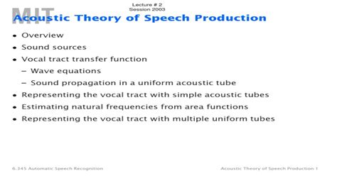 Pdf Lecture 2 Acoustic Theory Dokumentips