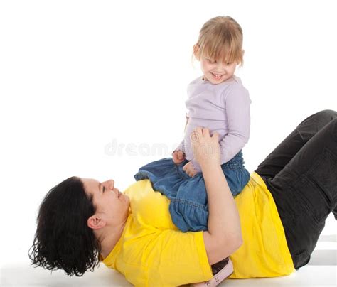 Fette Mutter Und Kleines Mädchen Mit Strichleiter Stockbild Bild von kaukasisch fettheit