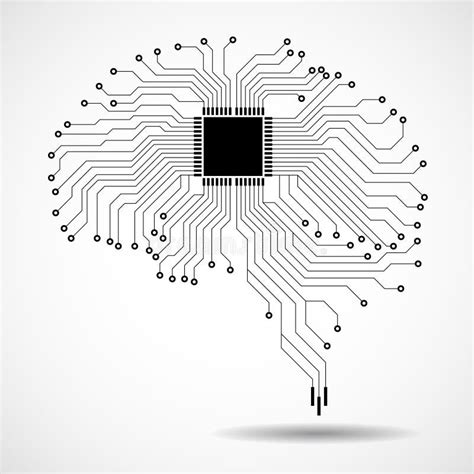 Abstract Technological Brain Cpu Stock Vector Illustration Of