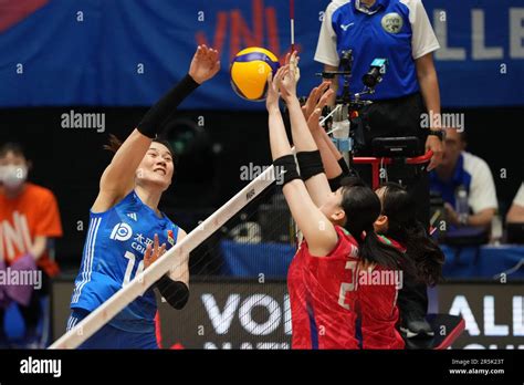 Nagoya Japan 4th June 2023 Wang Yunlu L Of China Spikes The Ball