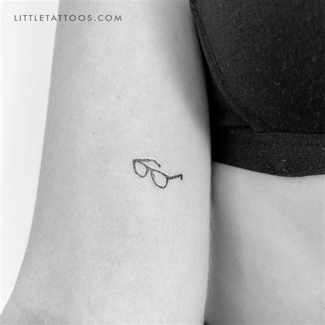 Minimalistic Eyeglasses Temporary Tattoo Located On The