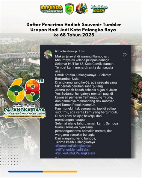 Bapenda Kota Palangka Raya Dalam Rangka Memperingati Hari Jadi Ke 68