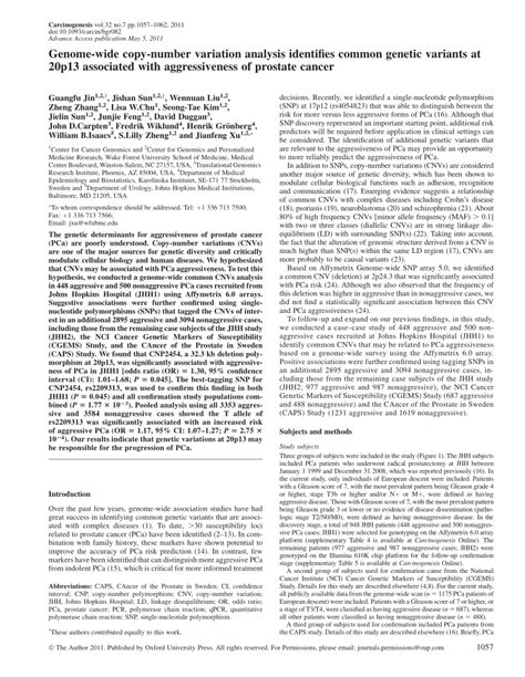 Pdf Genome Wide Copy Number Variation Analysis Identifies Common