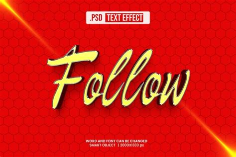 Premium Psd Follow 3d Text Effect Psd