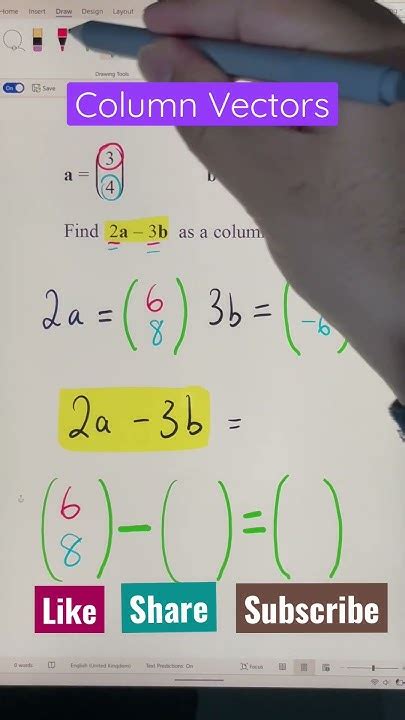 Column Vectors Vector Mathematics Gcse Maths Foryou Fyp Viral Trending Free School