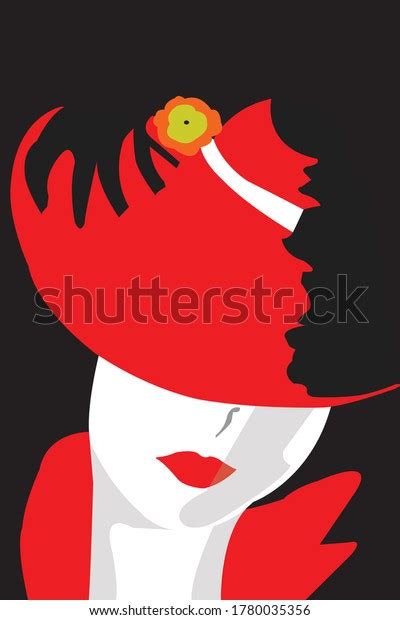 Vector Art Lady Red Dress Stock Vector Royalty Free 1780035356