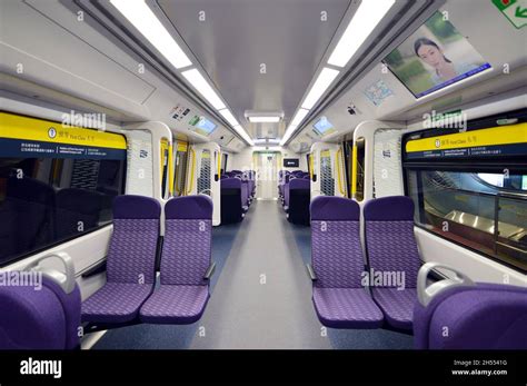 Interor Of The First Class Car Of A Hyundai Rotem Emu Running On The