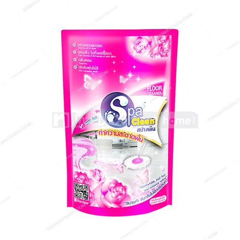 น้ำยาถูพื้น แบบถุง Spaclean ขนาด 400 มล แพ็ค 3 ถุง สีชมพู กลิ่น