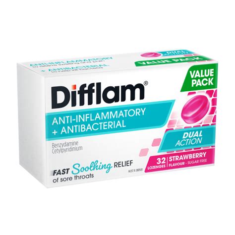Difflam Sore Throat Anti Inflammatory Antibacterial 32 Lozenges