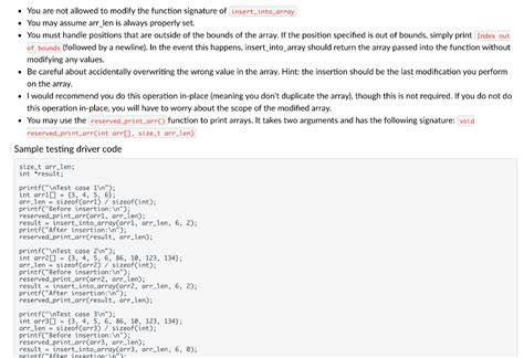 solved cs 50 assignment 8 project 1 array insertion array