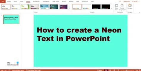 How To Create A Neon Text In Powerpoint
