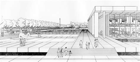 Dibujo En Perspectiva De Edificios Escalas Humanas En Dibujo