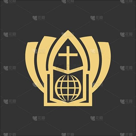 基督教的插图。教堂的标志。耶稣的十字架和地球是地球和世界的象征。