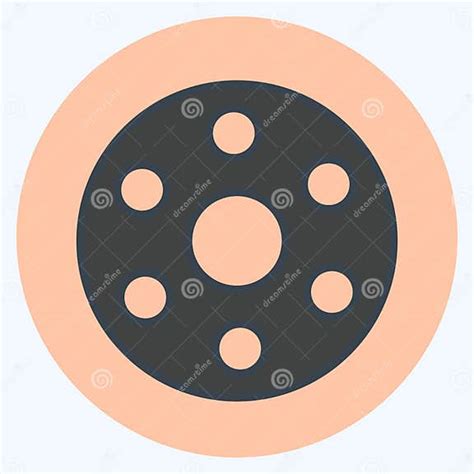 Bobbin Icon In Trendy Color Mate Style Isolated On Soft Blue Background