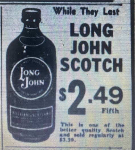 Long John Scotch Whisky Registered No 702081 Bay Bottles
