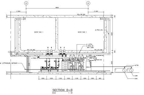 Section Detail Of The Water Tank Stated In This Autocad Drawing File