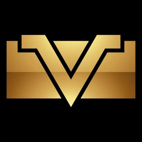 Premium Vector Golden Letter V Symbol On A Black Background Icon 1