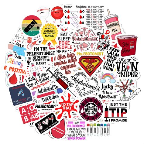 Getuscart 100 Pcs Phlebotomy Stickers Phlebotomy Ts For Women