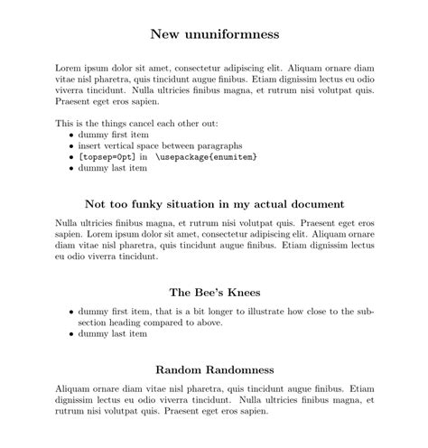 Sectioning Uniform Spacing Around Headings With Special Case Of