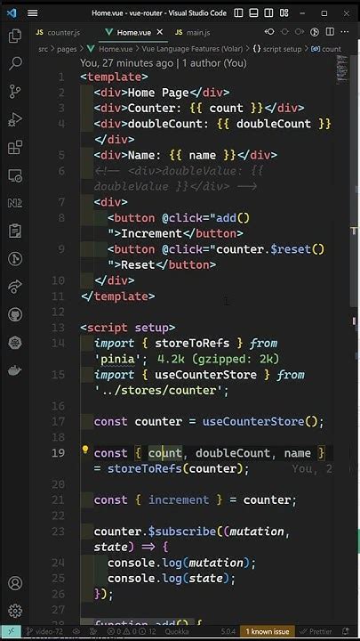 Using State Data In The Composition Functionality Component Vue Pinia