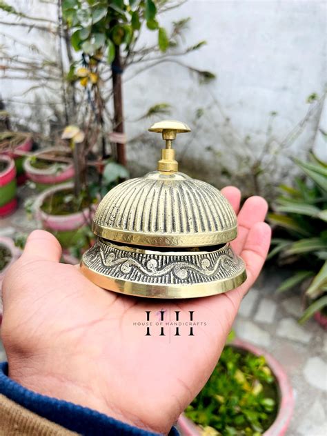Vintage Solid Brass Table Bell Calling Bell Reception Bell Service