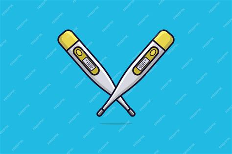 Premium Vector Medical Digital Thermometer In Cross Sign Vector