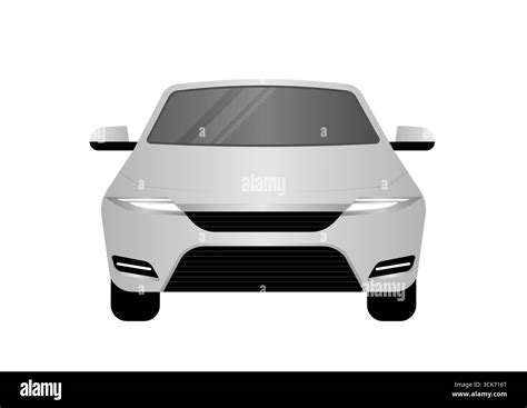 Car Or Sedan Car Front View Vector Illustration Isolated On White