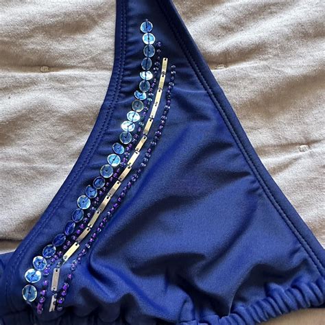Cute Bikini Top With Beads And Sequins Depop