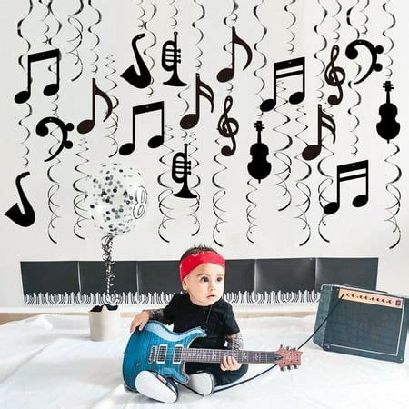 Zencart Music Note Hanging Swirls Decorations Musical Foil Whirl Cutout