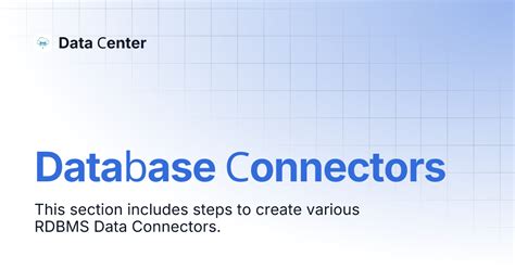 Database Connectors Data Center