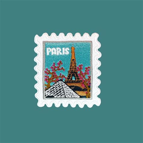 Paris Patch Patches Iron On Patch Eiffel Tower Louvre Paris