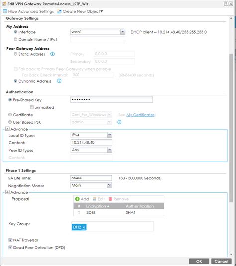 L2TP Over IPSEC Parameters For Windows 10 Native Client Zyxel Community
