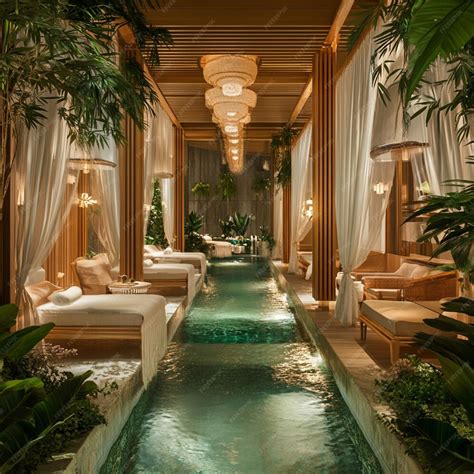 Elegance And Serenity A Luxurious Spa With Natural Beauty And Tranquil
