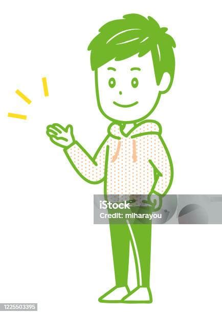 그것은 안내하는 남자의 그림입니다 벡터 이미지입니다 사람들에 대한 스톡 벡터 아트 및 기타 이미지 사람들 교습 청년 성인