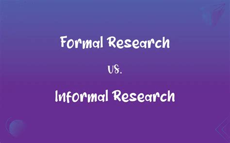 Formal Research Vs Informal Research Whats The Difference