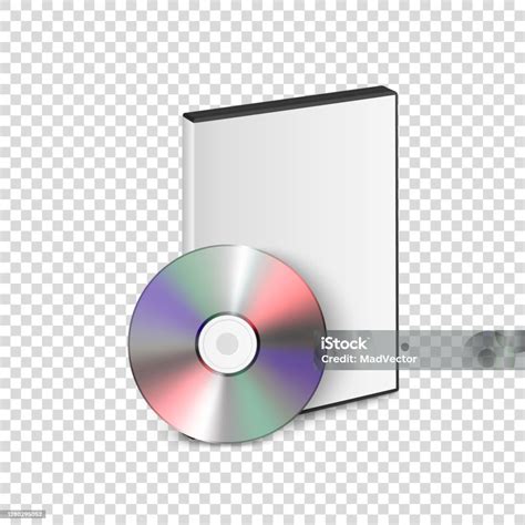 벡터 3d 사실적 빈 Cd 투명 배경에 격리 커버 케이스 상자 세트 클로즈업 Dvd 디자인 템플릿입니다 Cd 포장 복사 공간