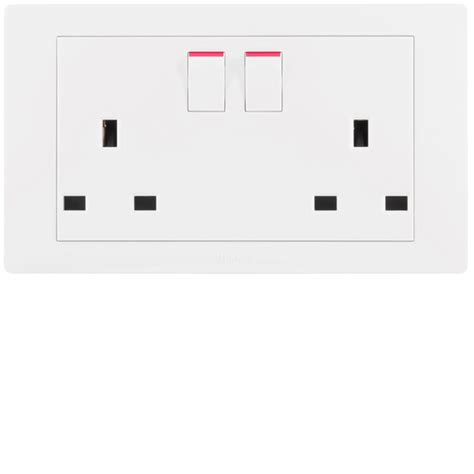 13a Twin Switched Socket W Led • Wgms213sn Hager
