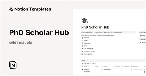 Phd Scholar Hub Template By Brinda Bala Phd Notion Marketplace