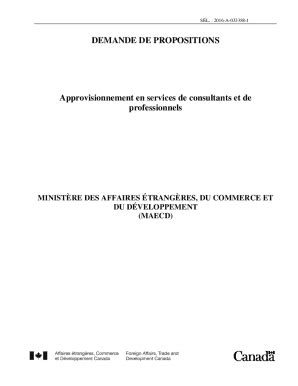 Remplissable En Ligne DEMANDE DE PROPOSITIONS Approvisionnement En Faxer Email Imprimer