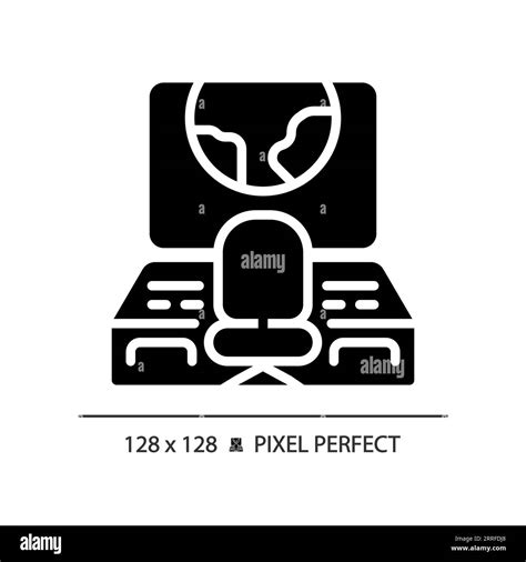 Mission Control Pixel Perfect Black Glyph Icon Stock Vector Image Art