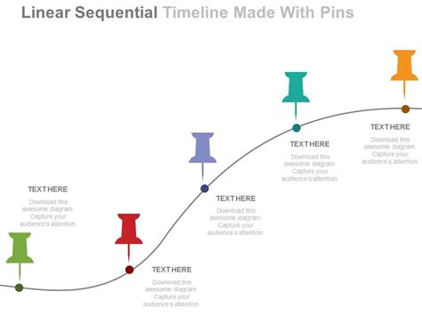 New Linear Sequential Timeline Made With Pins Flat Powerpoint Design PowerPoint Presentation