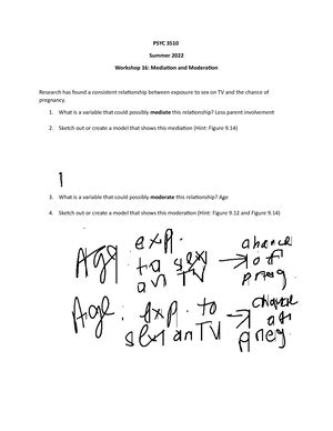 Problem Set3 Ab PSYC LEE PSYC3530 Problem Set 3 Show ALL Work To Receive Credit For Problem
