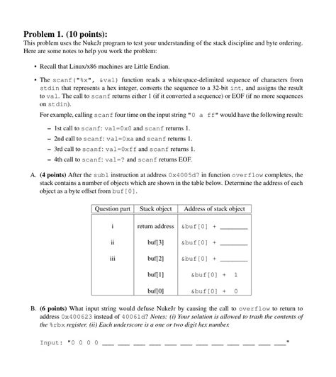 Buffer Overflow The Next Problem Concerns The Chegg
