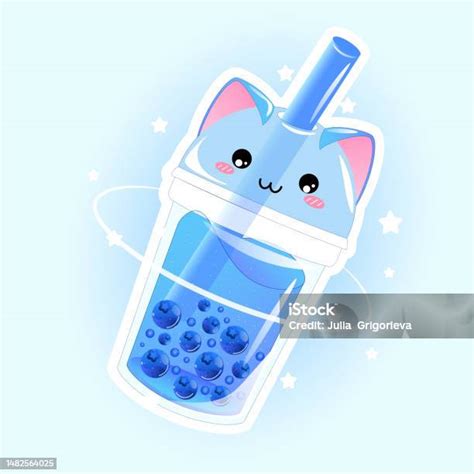 Blueberry Bubble Tea向量圖形及更多珍珠奶茶圖片 珍珠奶茶 家貓 木薯澱粉 Istock