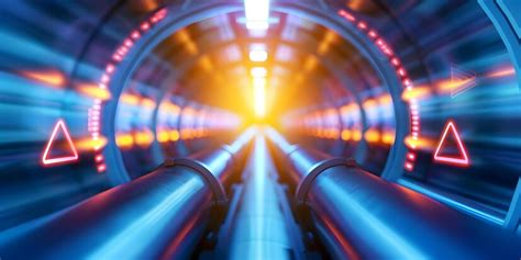 Chemical Pipeline Safety Detailed Image With Hazard Symbols Concept Chemical Pipeline Safety