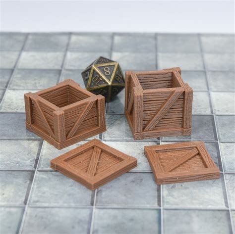 Dnd Terrain Crates With Lids Wargaming Tabletop Terrain Pieces For Use