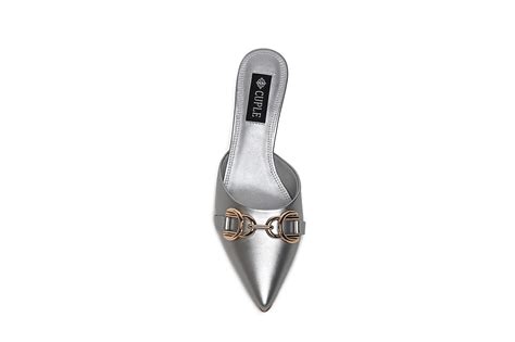 Cuple Pointed Toe Pumps Silver Cuple