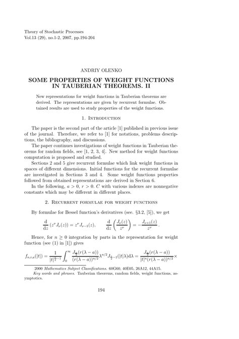 Pdf Some Properties Of Weight Functions In Tauberian Theorems Ii