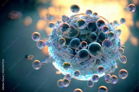 Microscopic Electron Macroscopic Close View Of Cells And Ovum Attacked