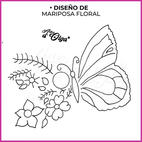 Artesd Olga Cómo Bordar una Mariposa Floral